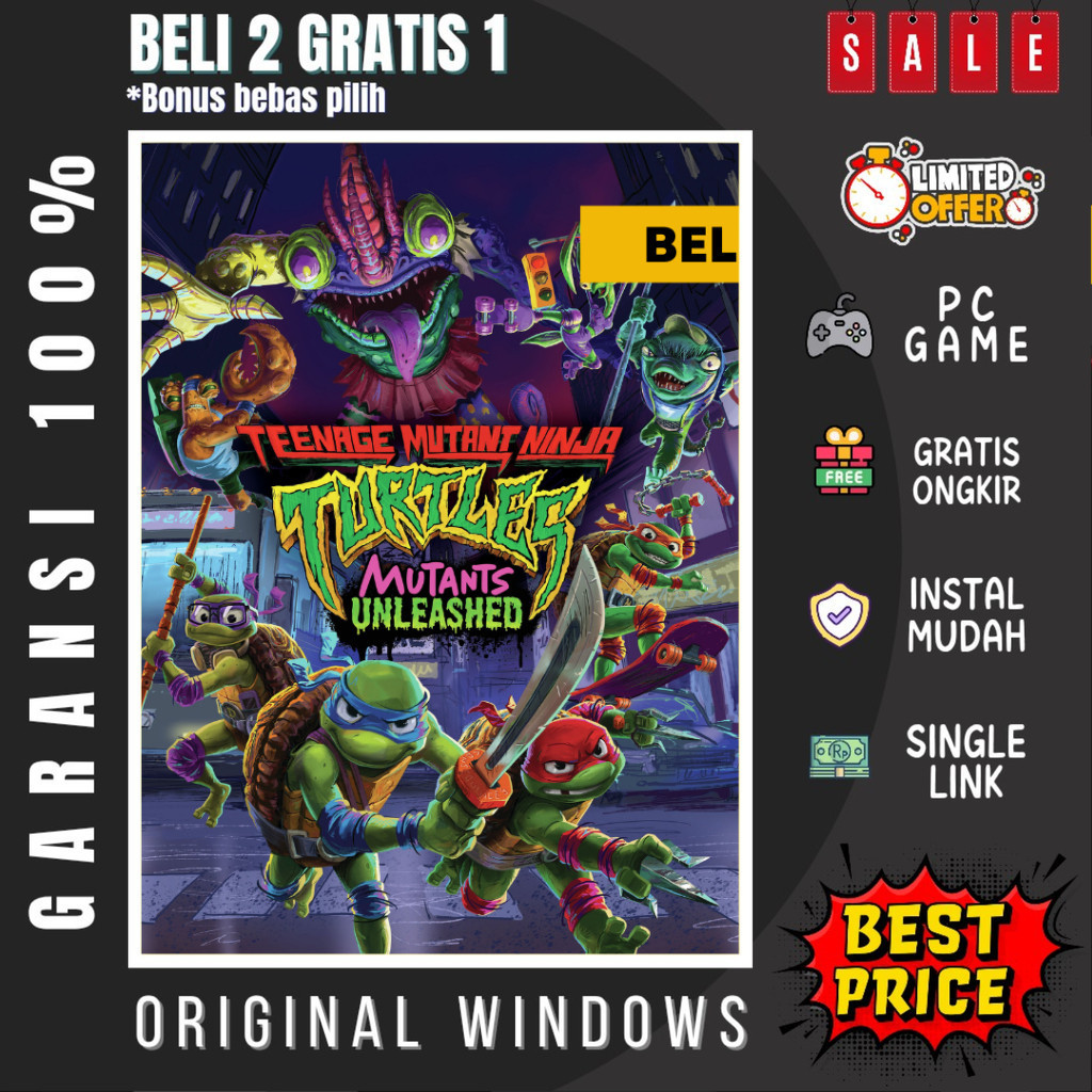 Jual TEENAGE MUTANT NINJA TURTLES MUTANTS UNLEASHED - GAME PC - GAME ...