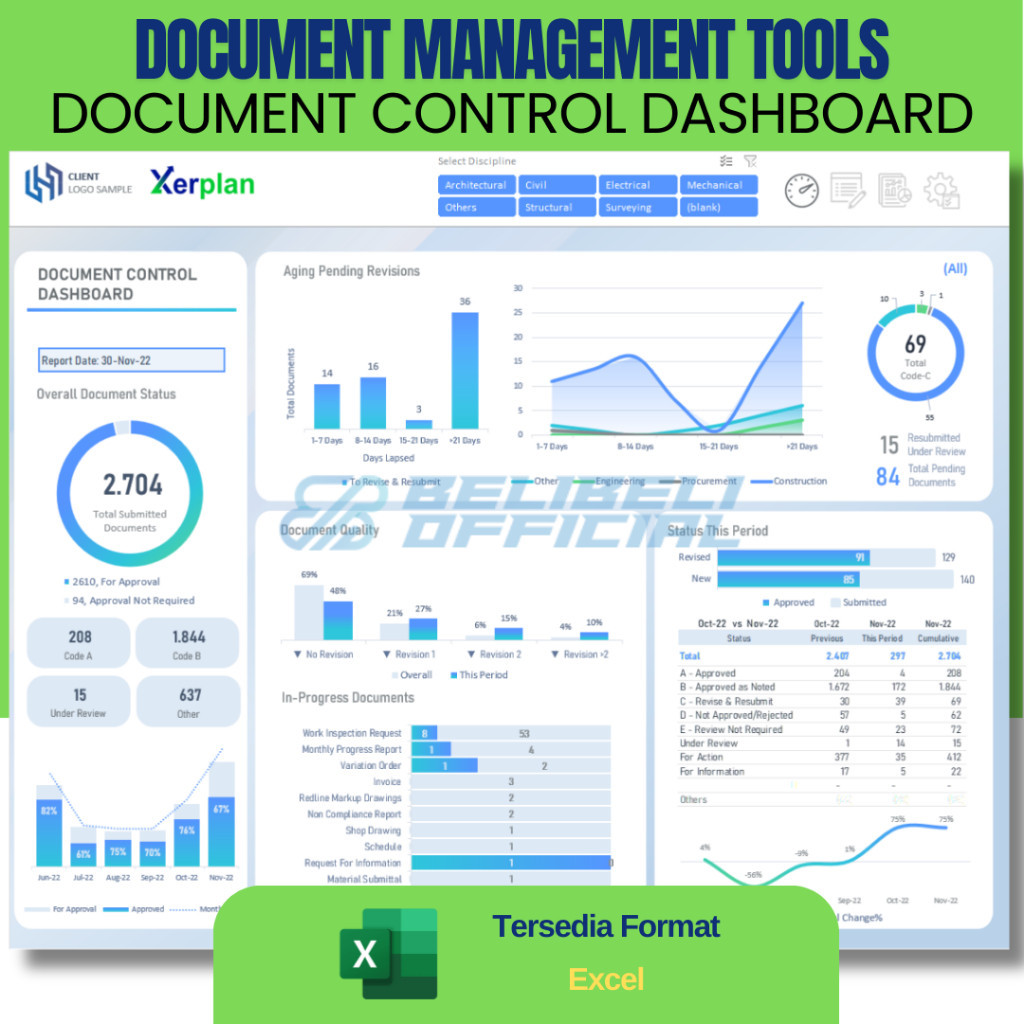 Jual Document Control Dashboard Format Excel - Document Management ...