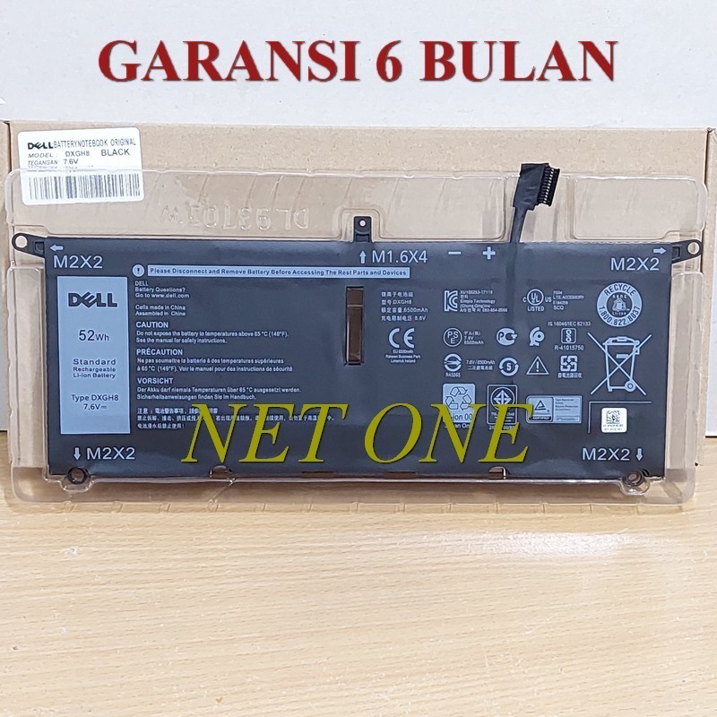 Jual Baterai Laptop Dell XPS 13 3301 7390 9380 9370 Series Type DXGH8 ...