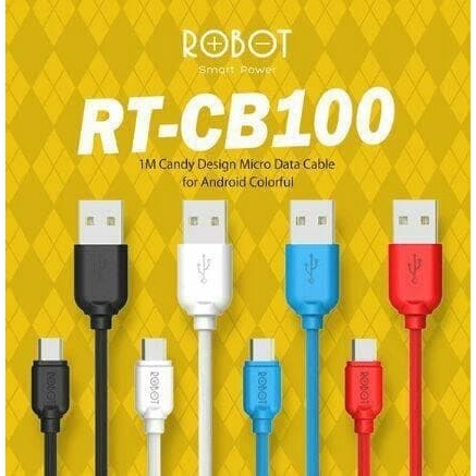 Jual Kabel Cas Charger Robot RT CB100 1M Candy Design Micro Data Cable ...