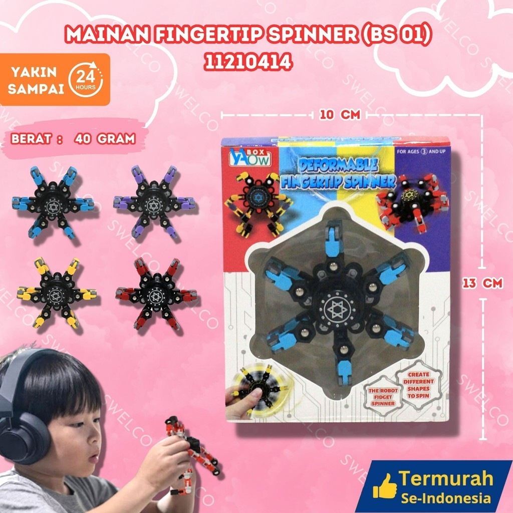 Jual Fingertip Mechanical Spinner Gyro Mainan Anak Robot Gangsing ...