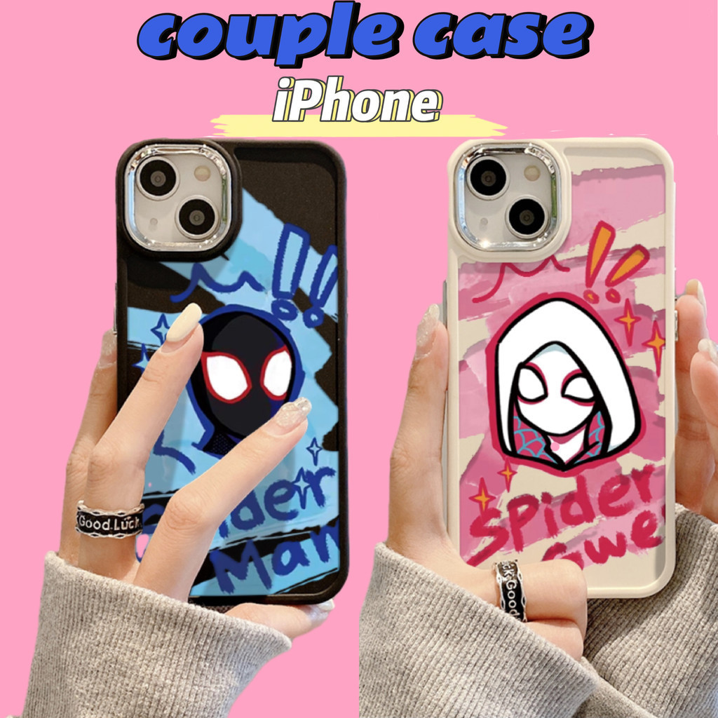 Jual 【Soft】case spiderman iPhone couple Casing Hp For iPhone 11 15 14 ...