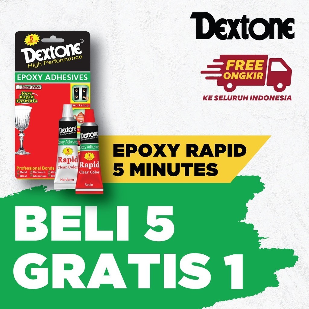 Jual Dextone Lem Besi Epoxy Rapid Clear 48g ( Beli 5 gratis 1 ...