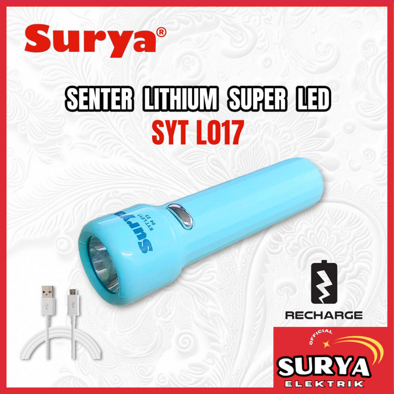 Jual Senter Tangan Mini SURYA SYT L017 Lithium Super LED Rechargeable | Shopee Indonesia