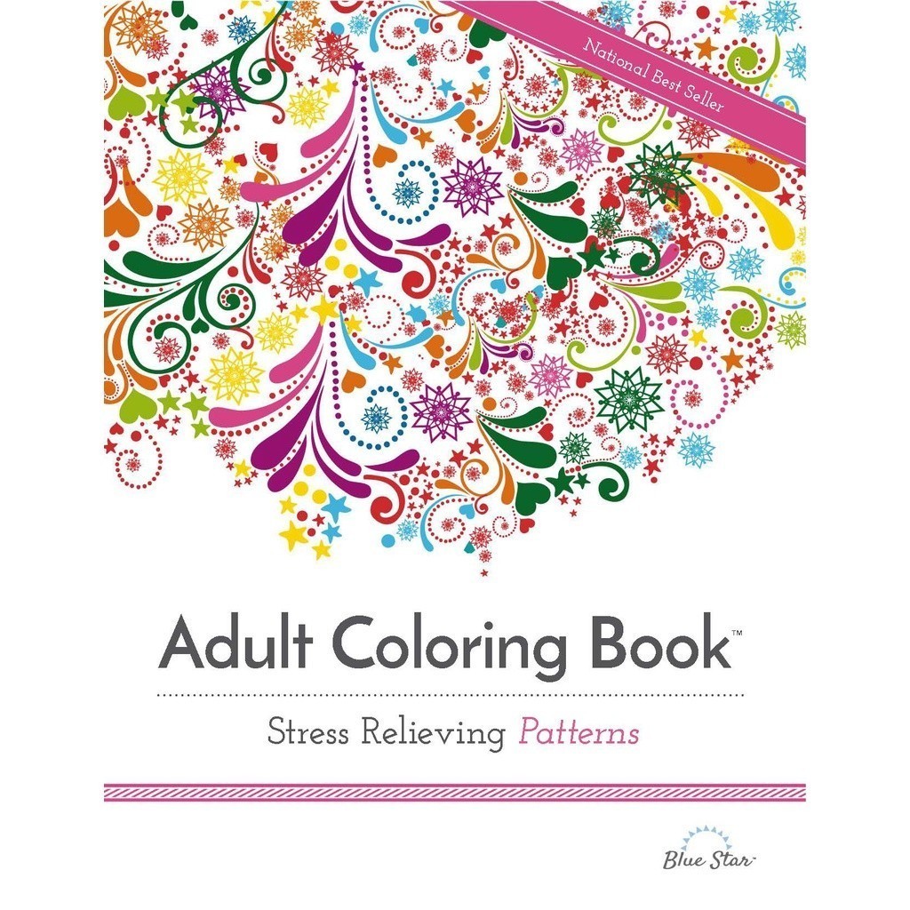 Jual Adult Coloring Book Stress Relieving Patterns by blue Star ...