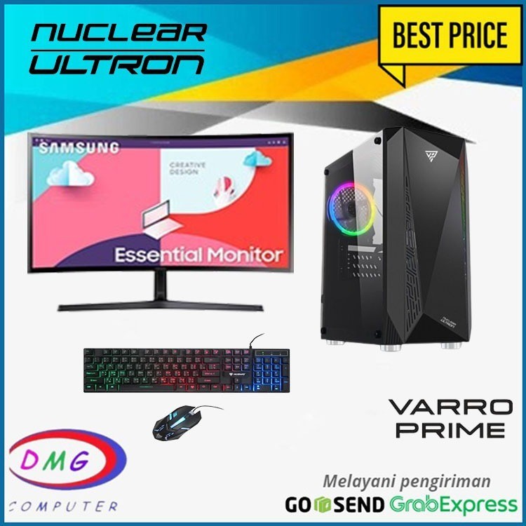 Jual NEW DISKON 70% PC Gaming Fullset AMD Ryzen 5 5600G SSD 128GB lengkap LED 24 inc Keyboard ...