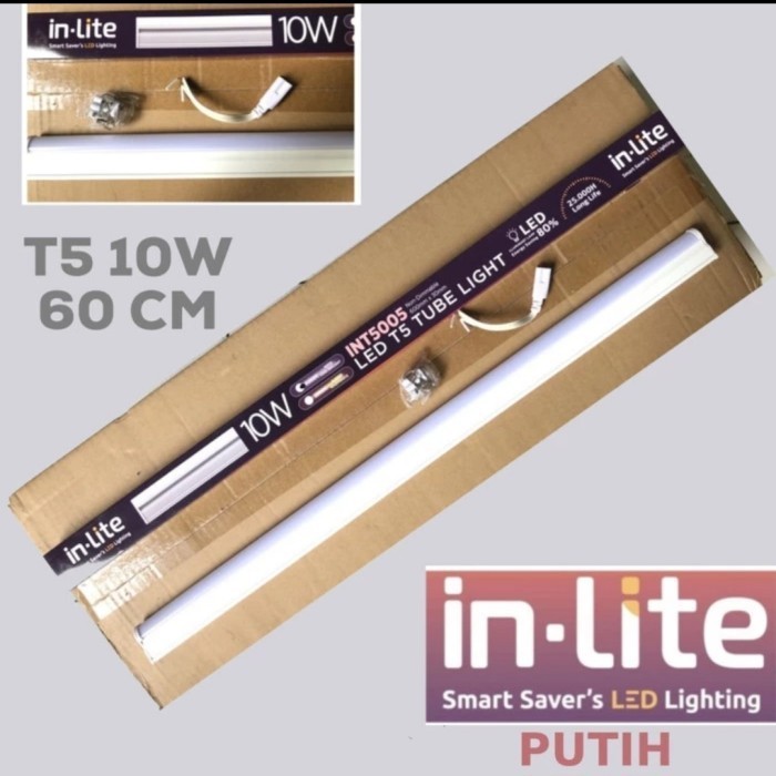 Jual Lampu Led T5 Inlite 10 Watt 60 Cm In-Lite INT5005 10Watt Batten 10 ...
