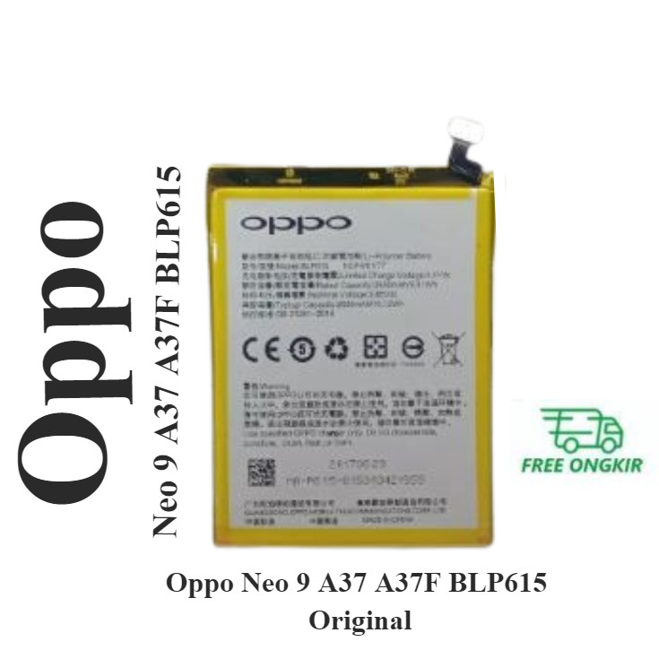 Jual Baterai Oppo Neo 9 A37 A37F BLP615 Original OEM Batre Batrai ...