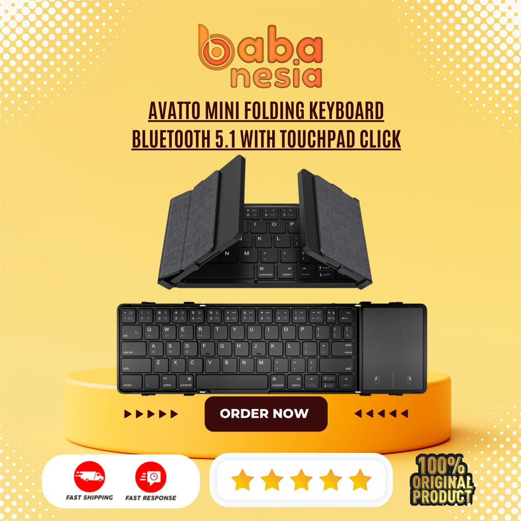 Jual AVATTO Mini Folding Keyboard Bluetooth 5.1 With Touchpad Click ...
