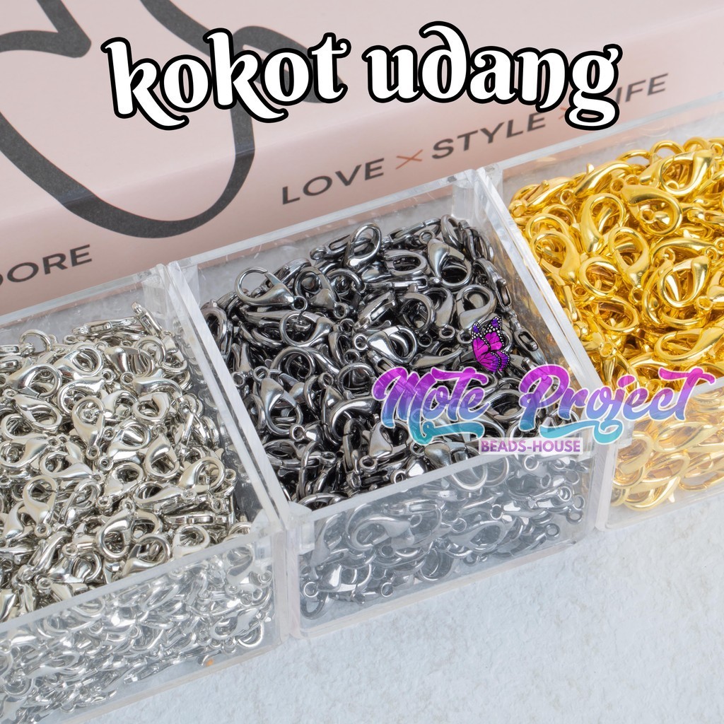 Jual Kokot Udang / Kait Udang 12mm 14mm 16mm Meronce Gelang Kalung ...