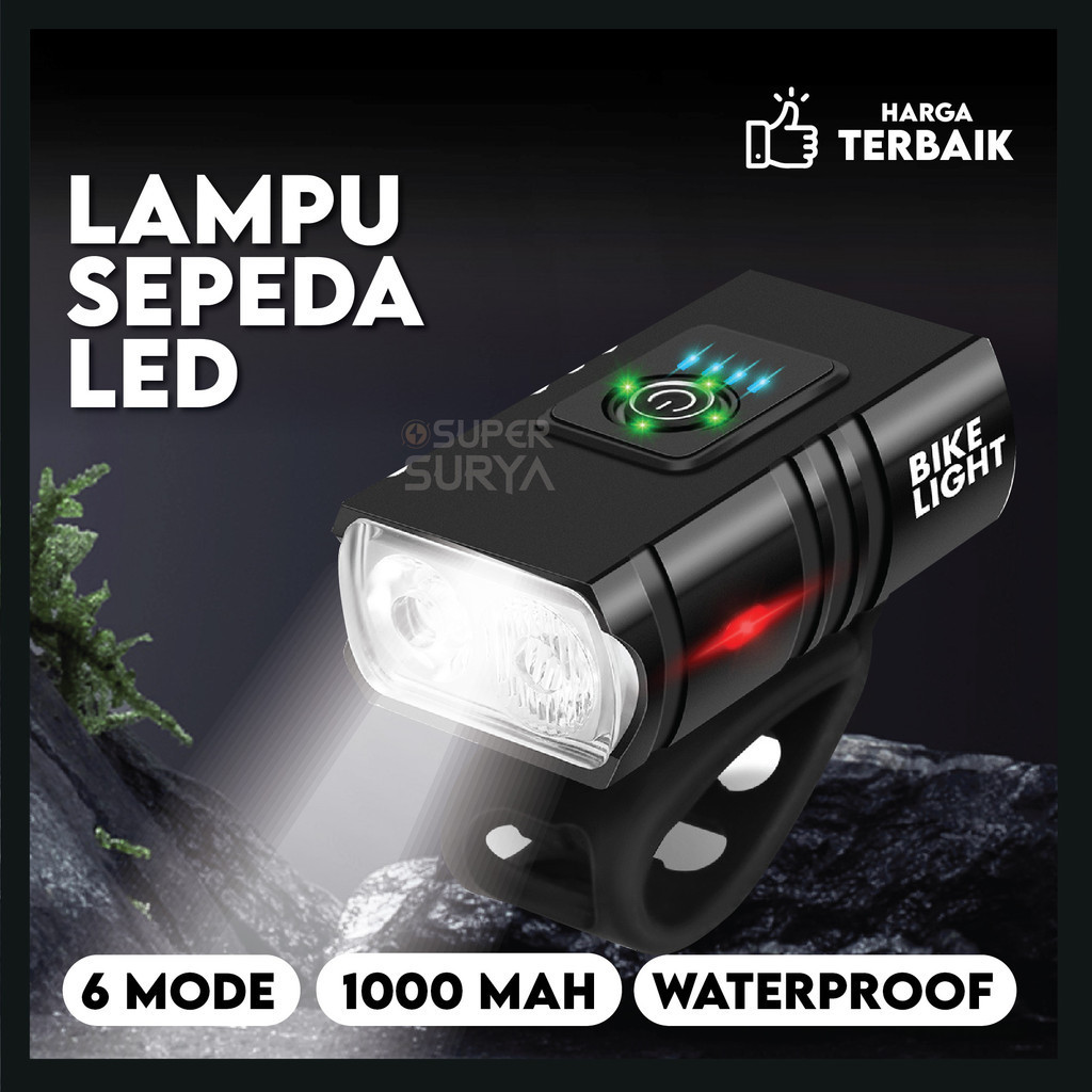 Jual Lampu LED Sepeda Depan Body Metal Super Terang Senter 800Lumens ...
