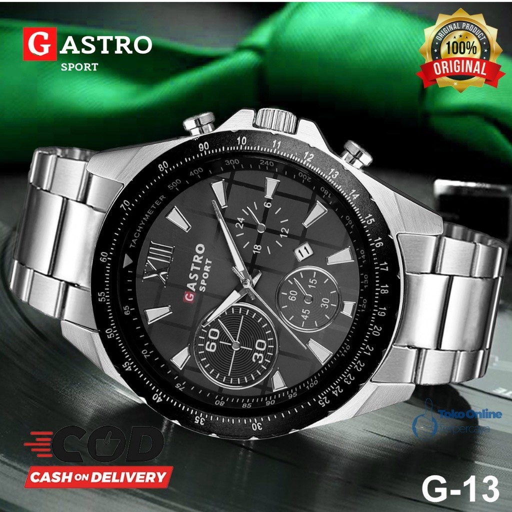 Jual Jam Tangan Kasual Pria Anti Air Gastro Sport Men's Watch Stainless ...