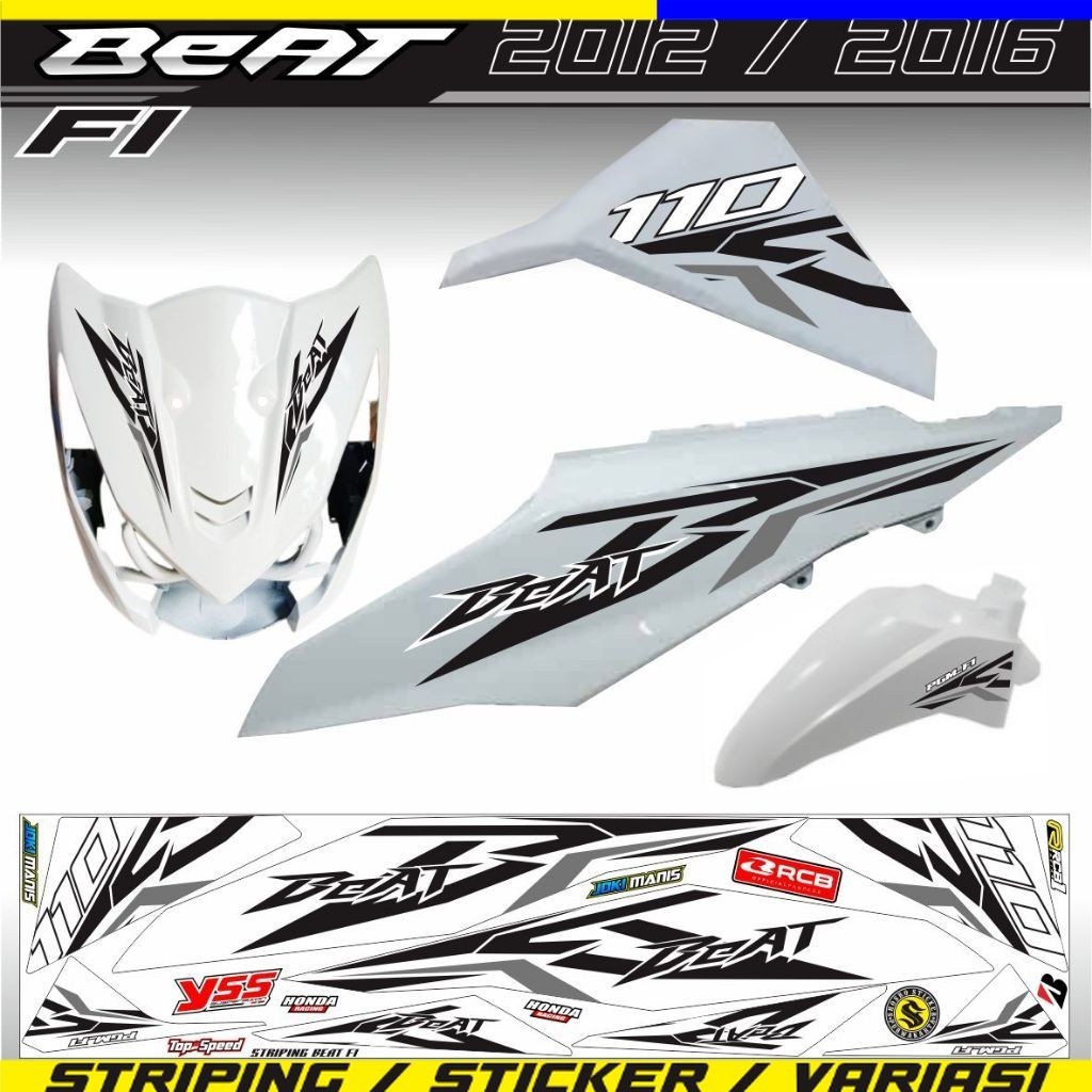 Jual STICKER MOTIF VARIASI STRIPING VARIASI POLET BODY MOTOR BEAT FI ...