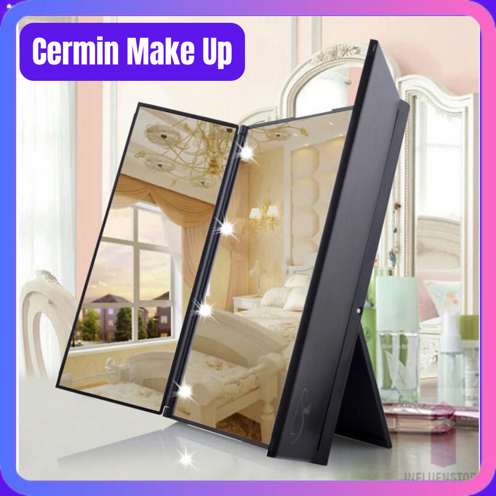 Jual Cermin Make Up Portable Cermin Makeup + LED Portable Lampu ...