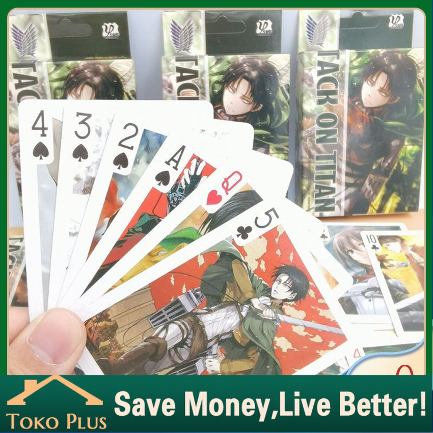 Jual Kartu Remi Anime Poker attack on titan Playing Cards | Shopee ...