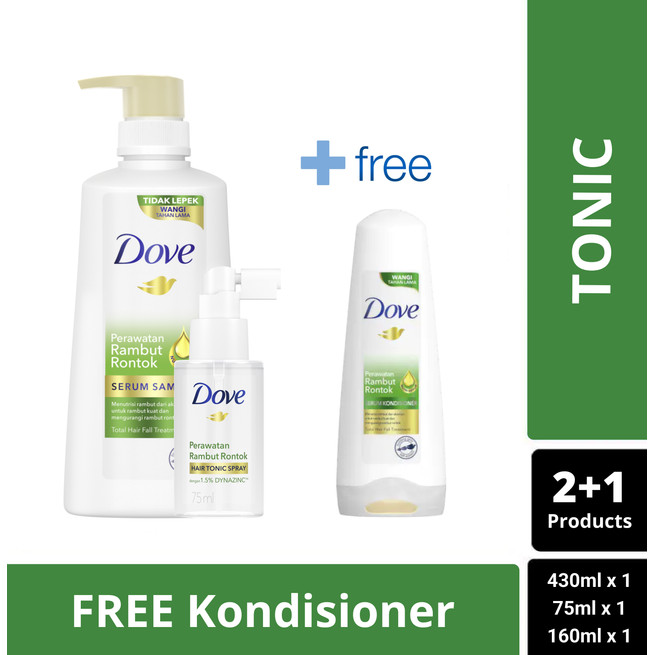Jual Buy Dove Hair Fall Shampoo 430ml + Hair Tonic 75ml free Dove Hair ...