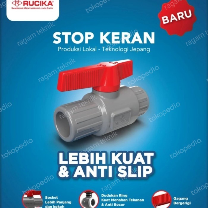 Jual Rucika Ball Valve PVC 3/4" Stop Kran Keran Plastik Ballvalve | Shopee Indonesia