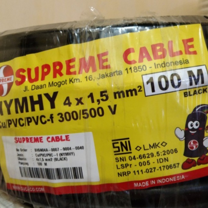 Jual Kabel Listrik NYYHY / NYMHY 4x1,5mm SUPREME Roll 100m | Shopee Indonesia