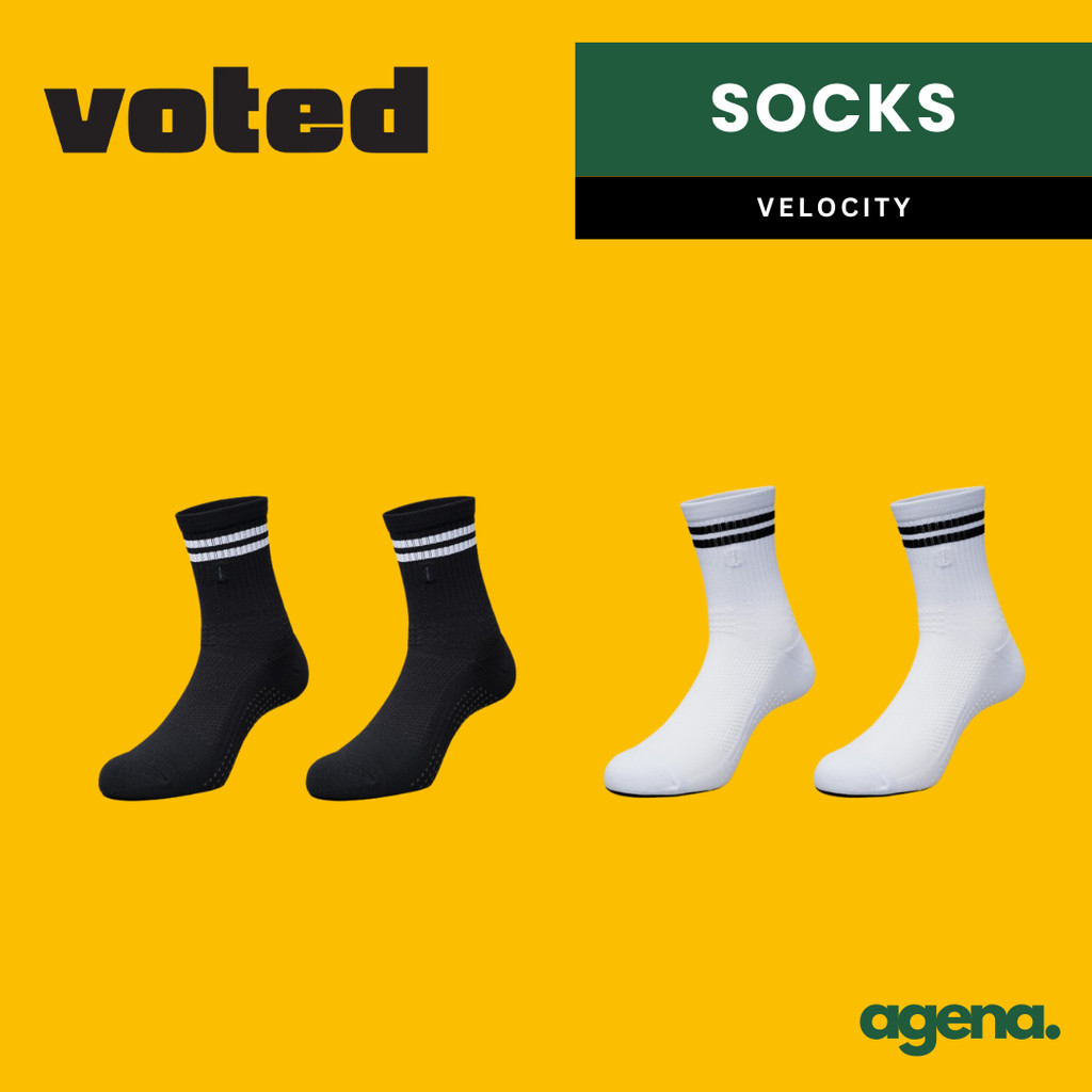Jual Voted Velocity Socks Full White/Black - Unisex - Kaos Kaki ...