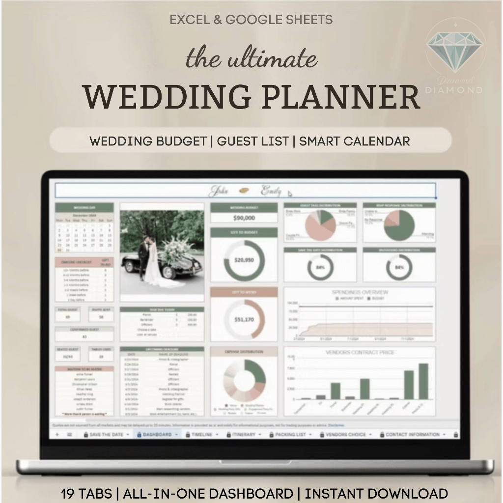 Jual (59) Template Perencanaan Pernikahan | Wedding Planner Spreadsheet ...