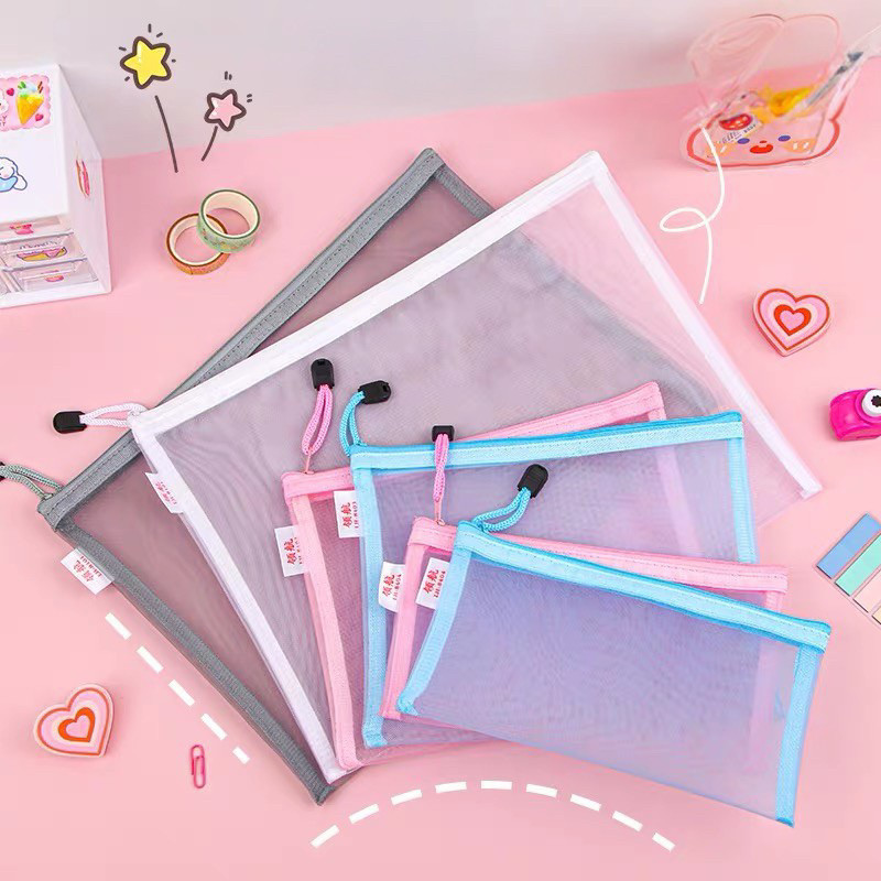 Jual Map Jaring Resleting Map Buku Sekolah Kotak Pensil Jaring Pouch ...