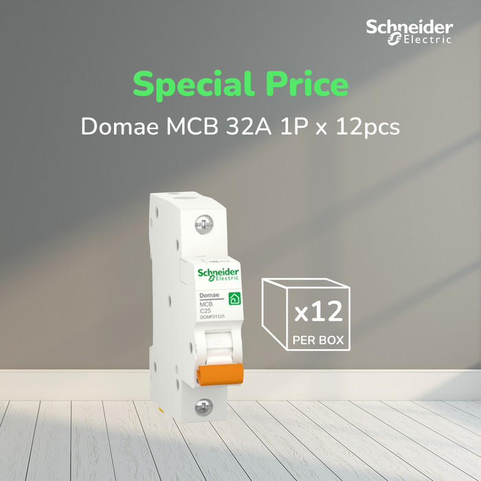 Jual (Isi 12pcs) Schneider Electric NEW DOMAE MCB 32A 1P - DOMF01132 | Shopee Indonesia