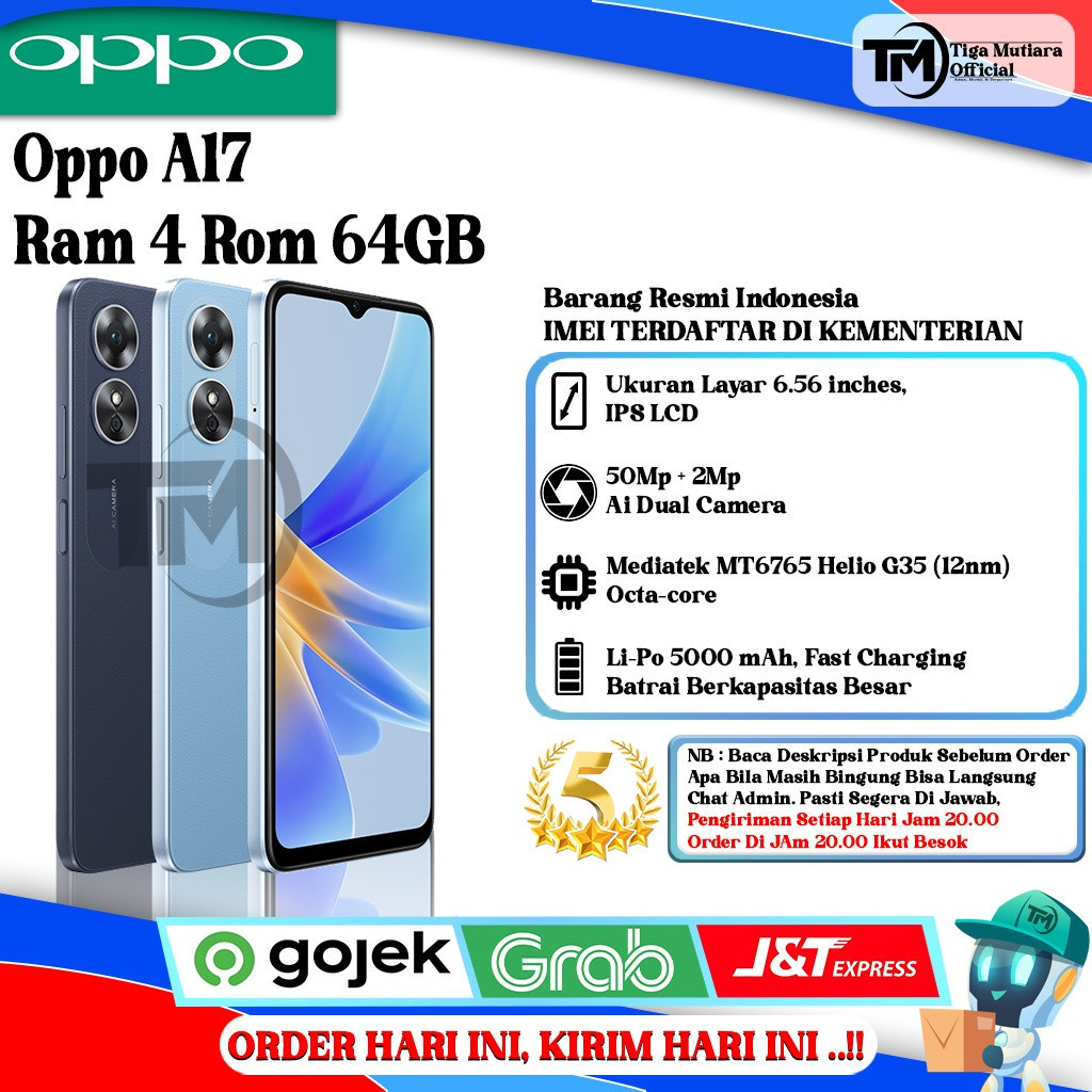 Jual Oppo A17K | A17 Ram 3GB | 4GB Rom 64GB Segel Original & Bergaransi ...