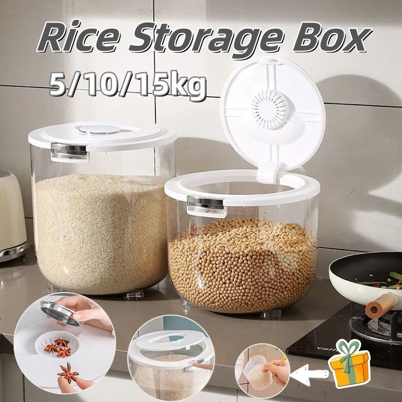 Jual 5/10/15KG Kontainer beras/ Wadah Beras /Box Portable Anti Debu ...