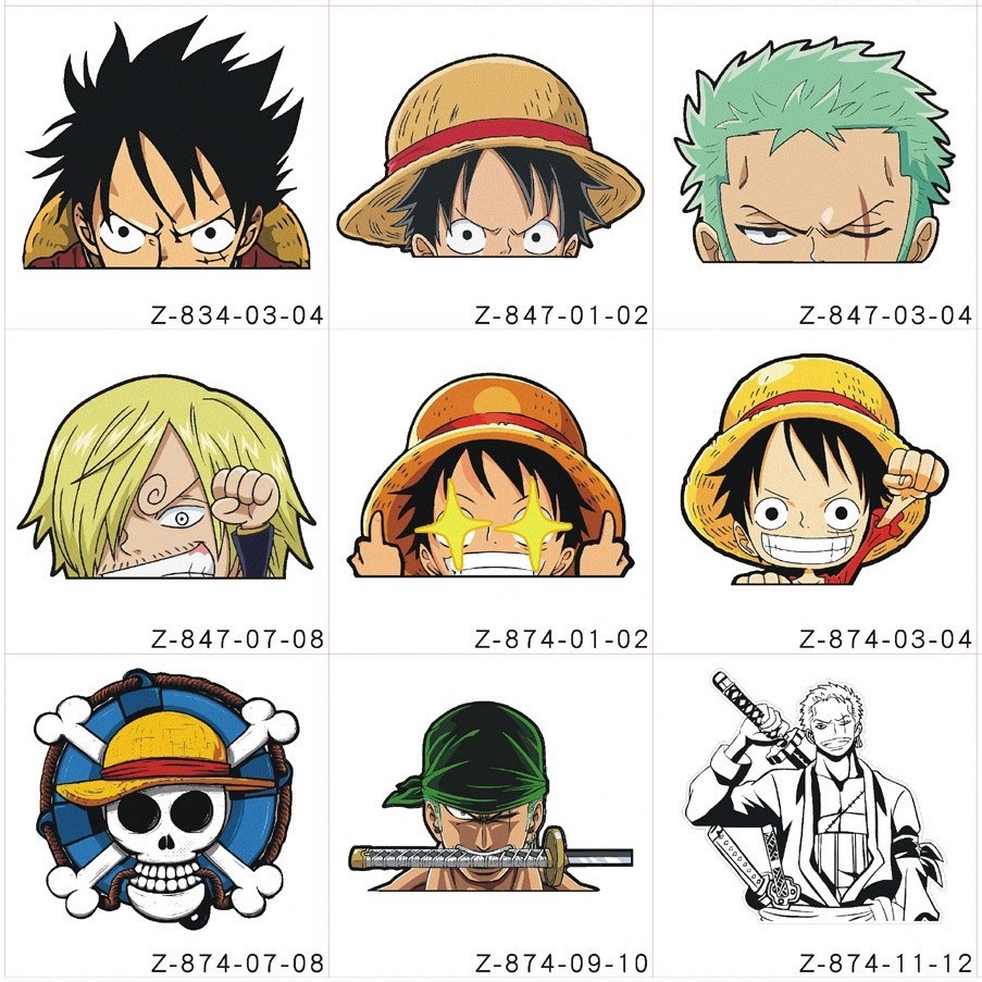 Jual Reflective Waterproof One Piece Car Sticker Cartoon Luffy Car ...
