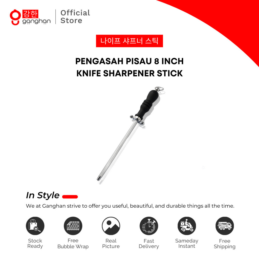 Jual Ganghan Stik Pengasah Pisau Daging Knife Sharpening Honing Steel ...