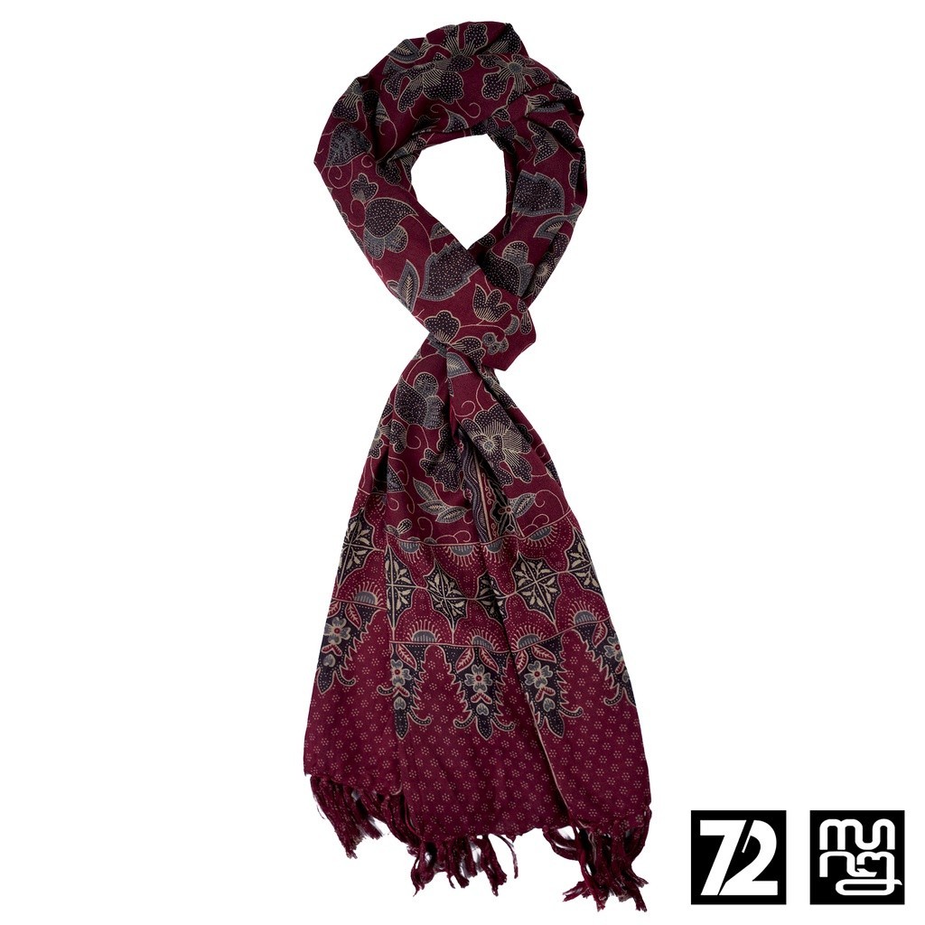 Jual SYAL BATIK SCARFT Premium Motif Kembang Warna Merah 723791 Cap 72 ...