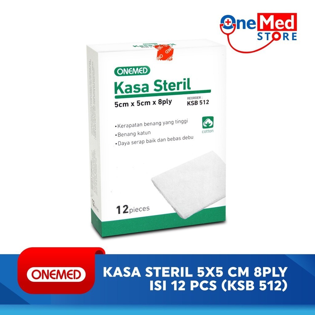 Jual ONEMED Kasa Steril 5x5cm box isi 12 Pcs - KS B-512 KSB 512 ...
