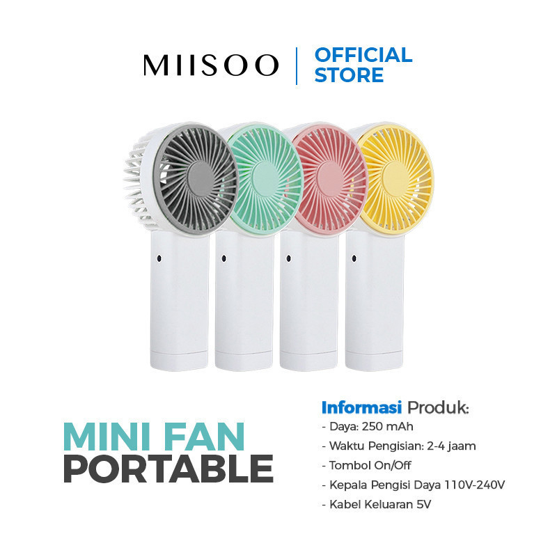 Jual MIISOO Kipas Angin Mini Lipat Fan Portable | Mini Fan | Kipas ...