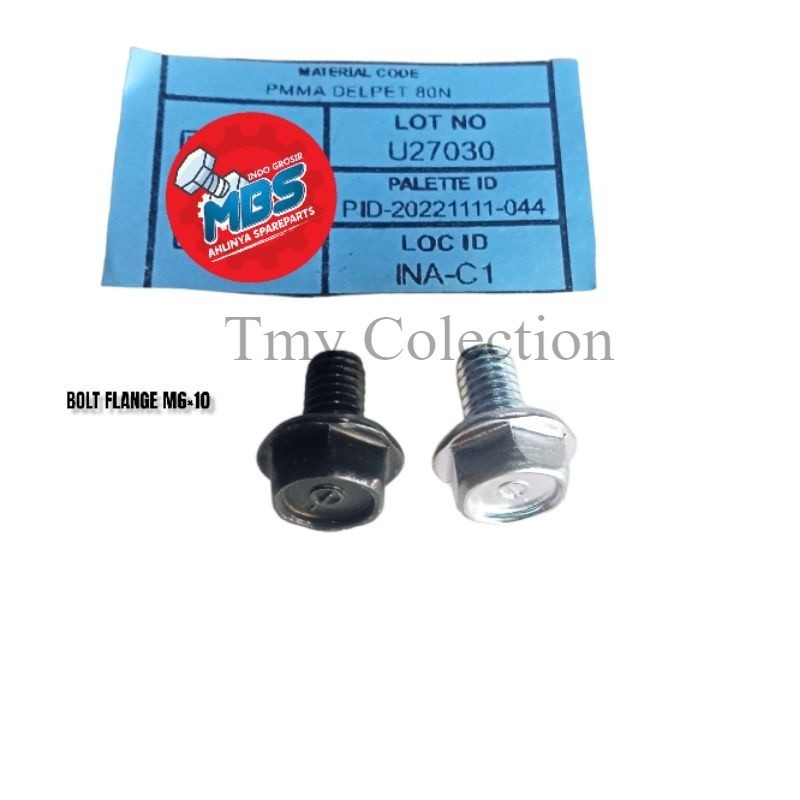 Jual Bolt flange m6×10 mm baut 10 ORI panjang 1cm baut tutup rantai ...