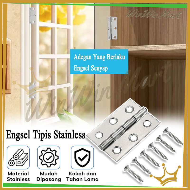 Jual Engsel Plat Stainless Steel/Engsel Tipis Stainless Steel/Engsel ...