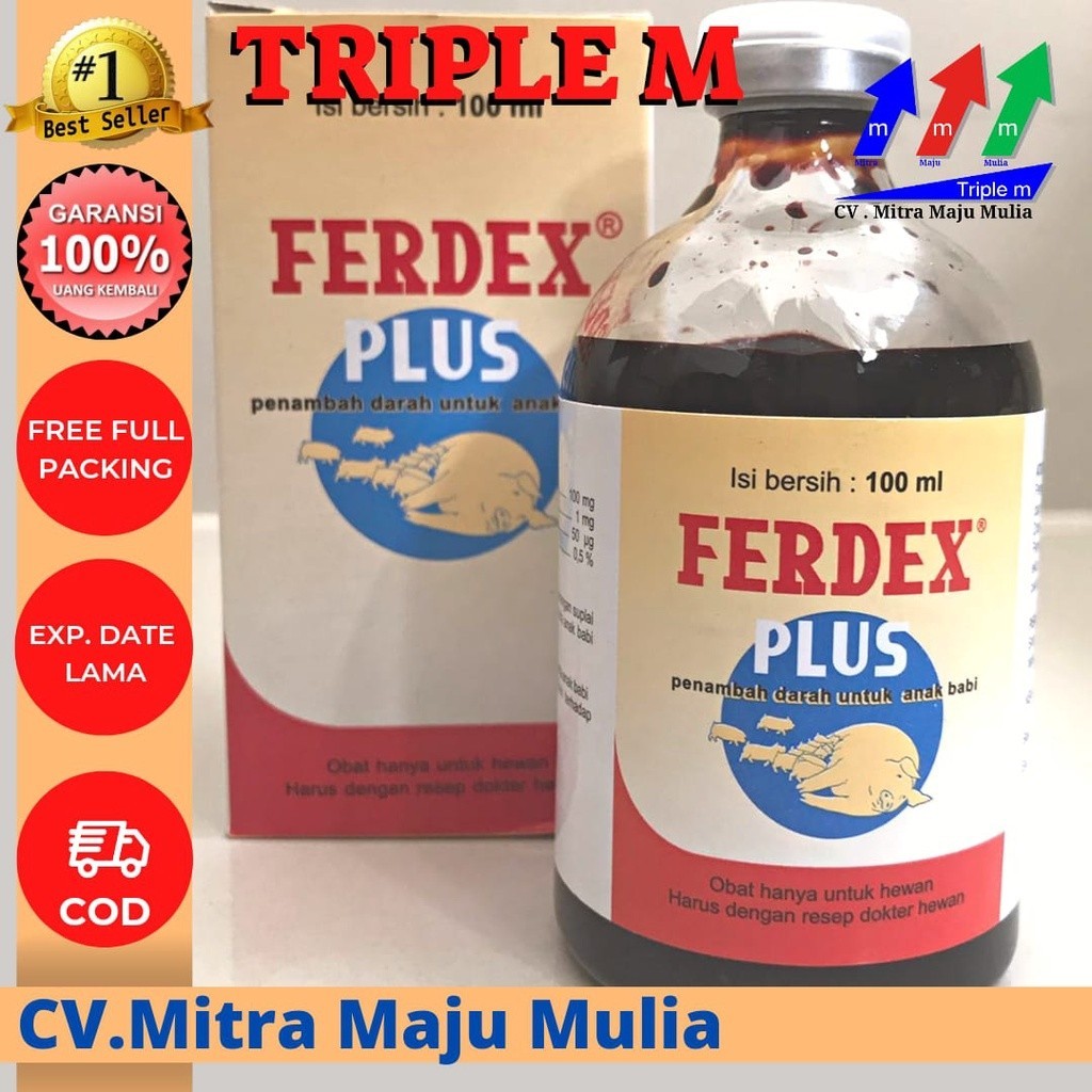 Jual FERDEX PLUS 100 ml MMM Penambah Darah Anak Babi Zat Besi Hewan ...