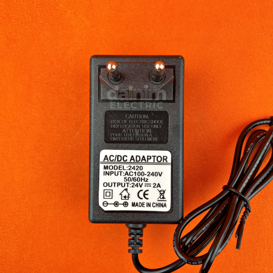 Jual Adaptor 24V 2A 24 Volt 2 Ampere AC/DC Power Kepala Adaptor Supply Switching Charger Speaker ...