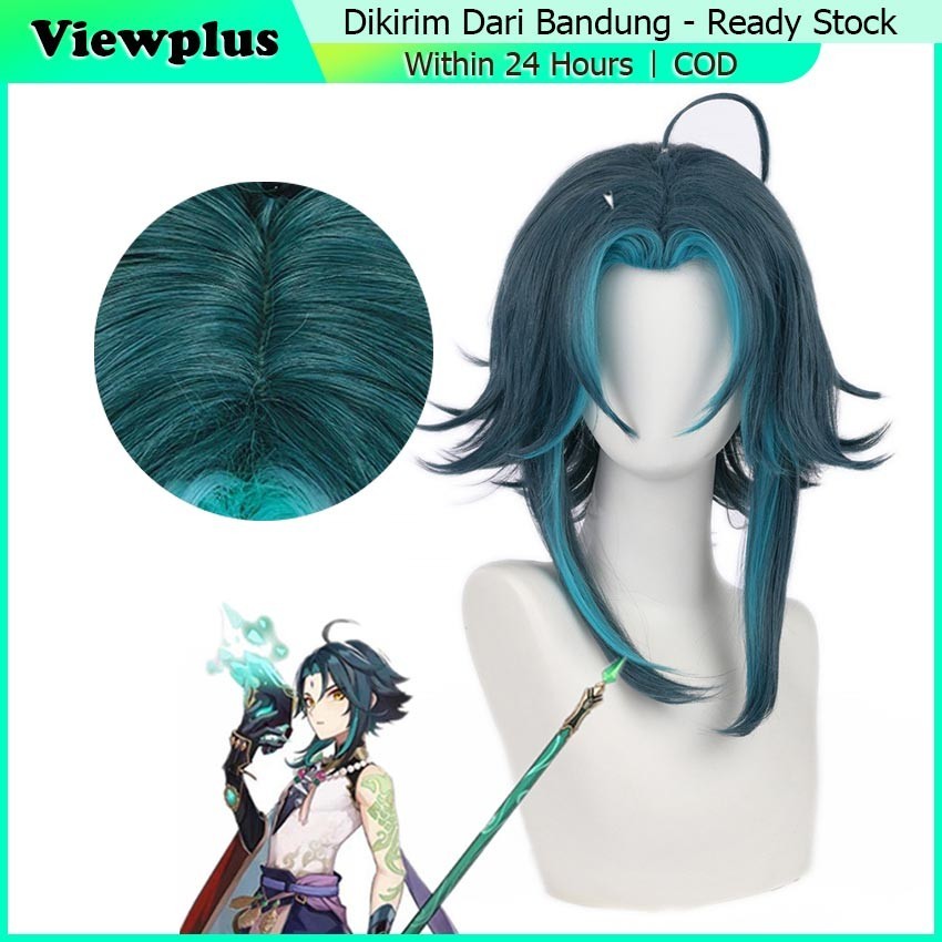 Jual Wig Xiao Genshin Impact Rambut Palsu Halloween Pesta Cosplay ...