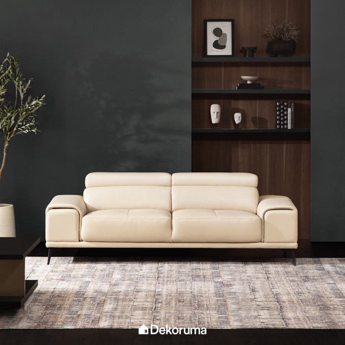 Jual Dekoruma Tenzo LENNOX Sofa 3 Dudukan Krem / Sofa Minimalis 3 ...