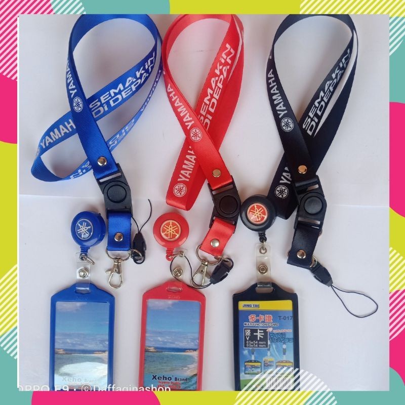 Jual Yamaha lanyard Tali Gantungan ID Card-Holder Berlogo Yamaha,Name ...