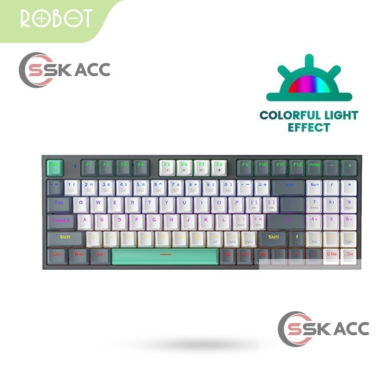 Jual ROBOT WORKMATE II Mechanical Wired Keyboard Gaming 94 Keys PBT ...