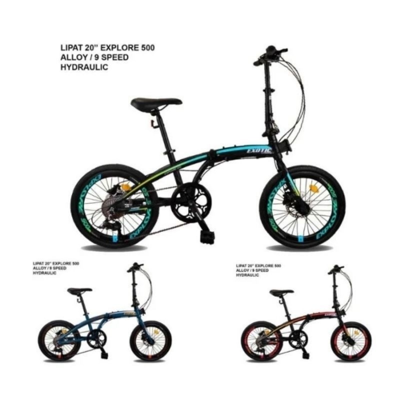 Jual Sepeda Lipat Ban Roda 16 Exotic Explore 300 500 8.0 Alloy ...