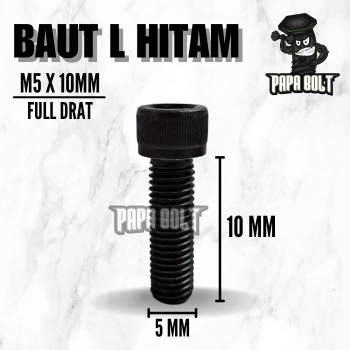 Jual Baut L Baja Hitam Socket Head Kunci L 5x10 | Shopee Indonesia