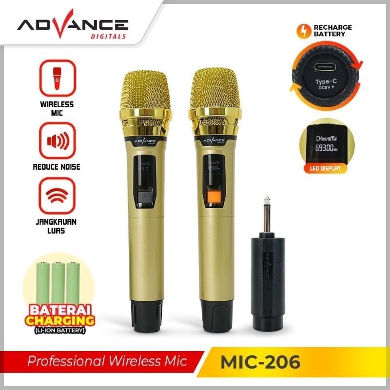 Jual Wireless Microphone Mic 201 202 206 301 Advance Isi Mic 2 UG5 ...