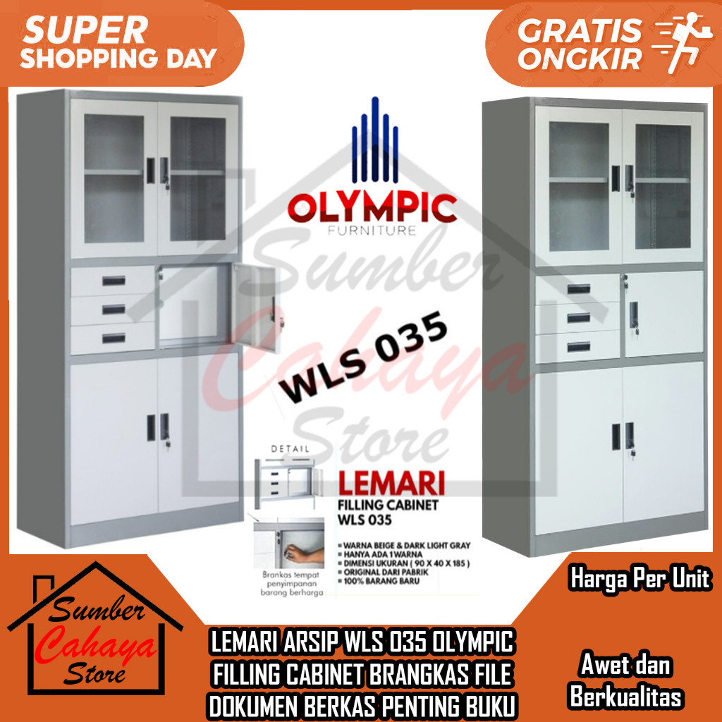 Jual [Instan] LEMARI ARSIP WLS 035 OLYMPIC FILLING CABINET BRANGKAS ...