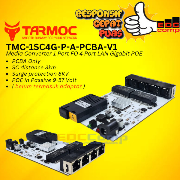 Jual Tarmoc TMC-1SC4G-P-A-PCB-V1 | Media Converter Switch 1 FO 4 LAN ...