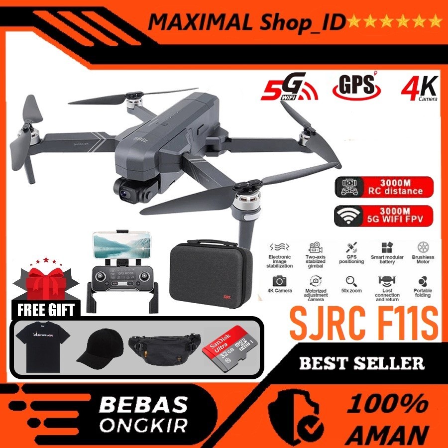 Jual Drone SJRC F11 4K Pro GPS Drone Folding 5G Wifi PFV Camera 2 Axys Gimbal | Shopee Indonesia