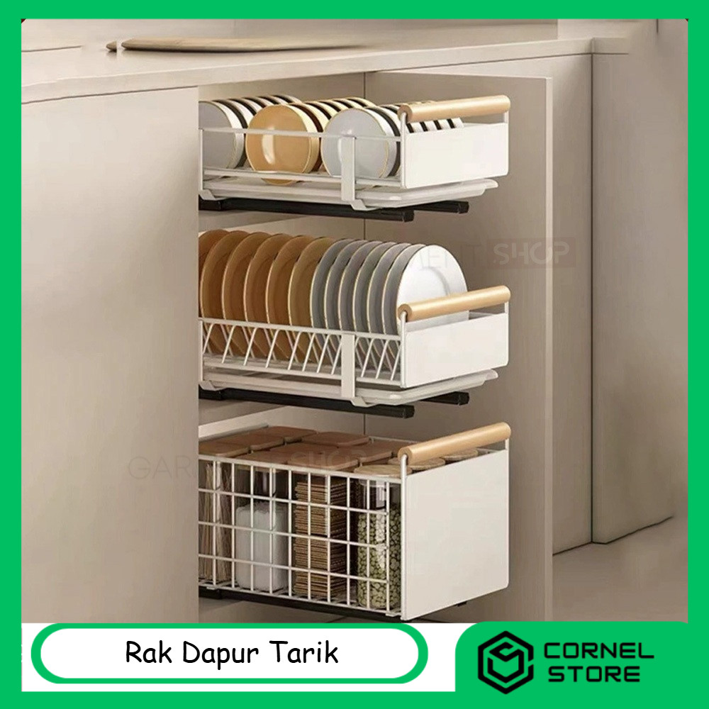 Jual CORNELSTORE Rak Bumbu Tarik Keluar Laci Keranjang Geser Lemari ...