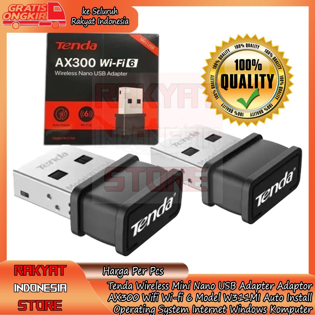 Jual Tenda AX300 Wi-fi 6 Wireless Nano USB Adapter Model W311MI Mini ...