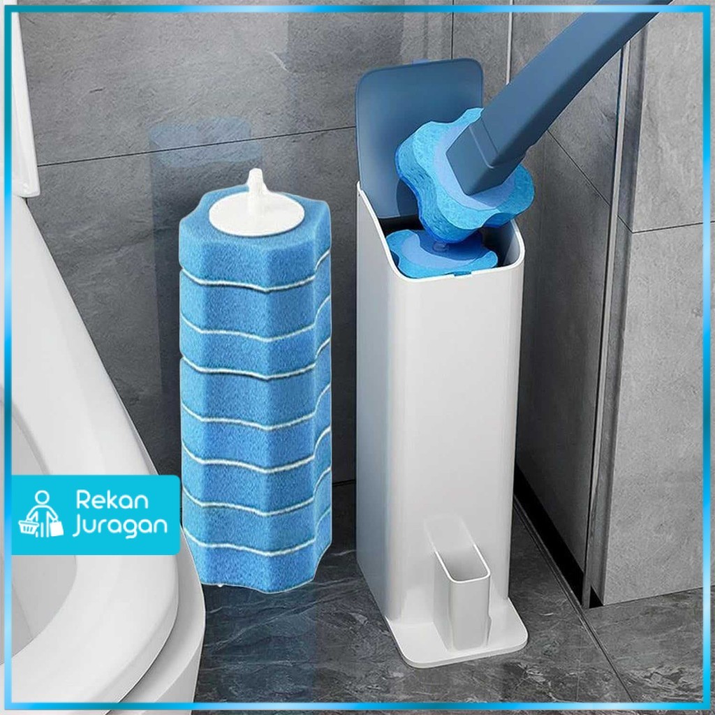 Jual Sikat Toilet Kamar Mandi Wand Kit with Holder Disposable 8 PCS ...
